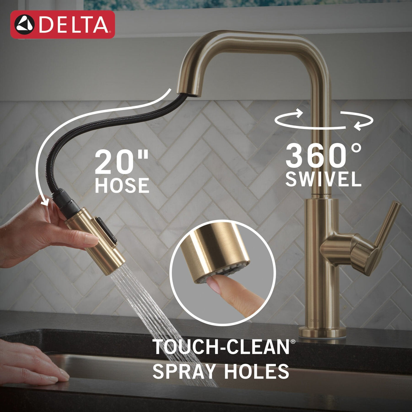 Delta Nicoli Single Handle Pull-Down Kitchen Faucet