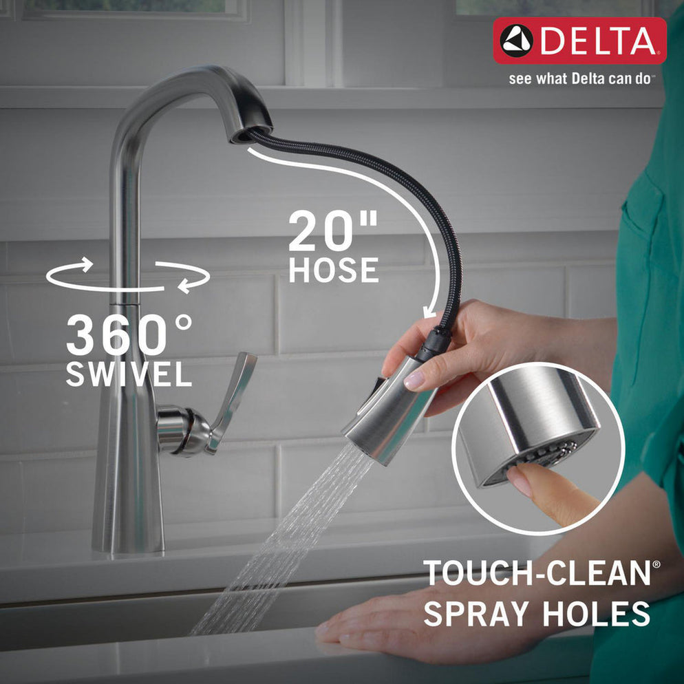 Delta Stryke Single Handle Pull Down Kitchen Faucet