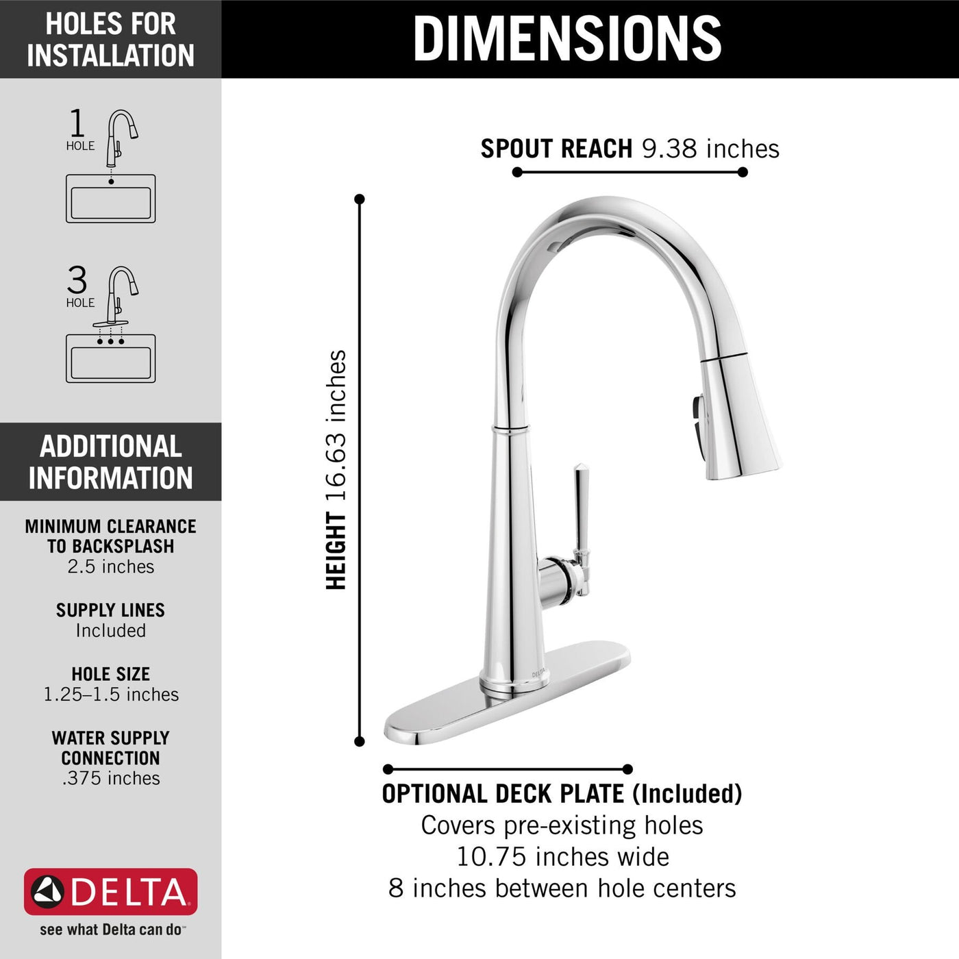 Delta Emmeline Shieldspray Pull-Down Kitchen Faucet 1l