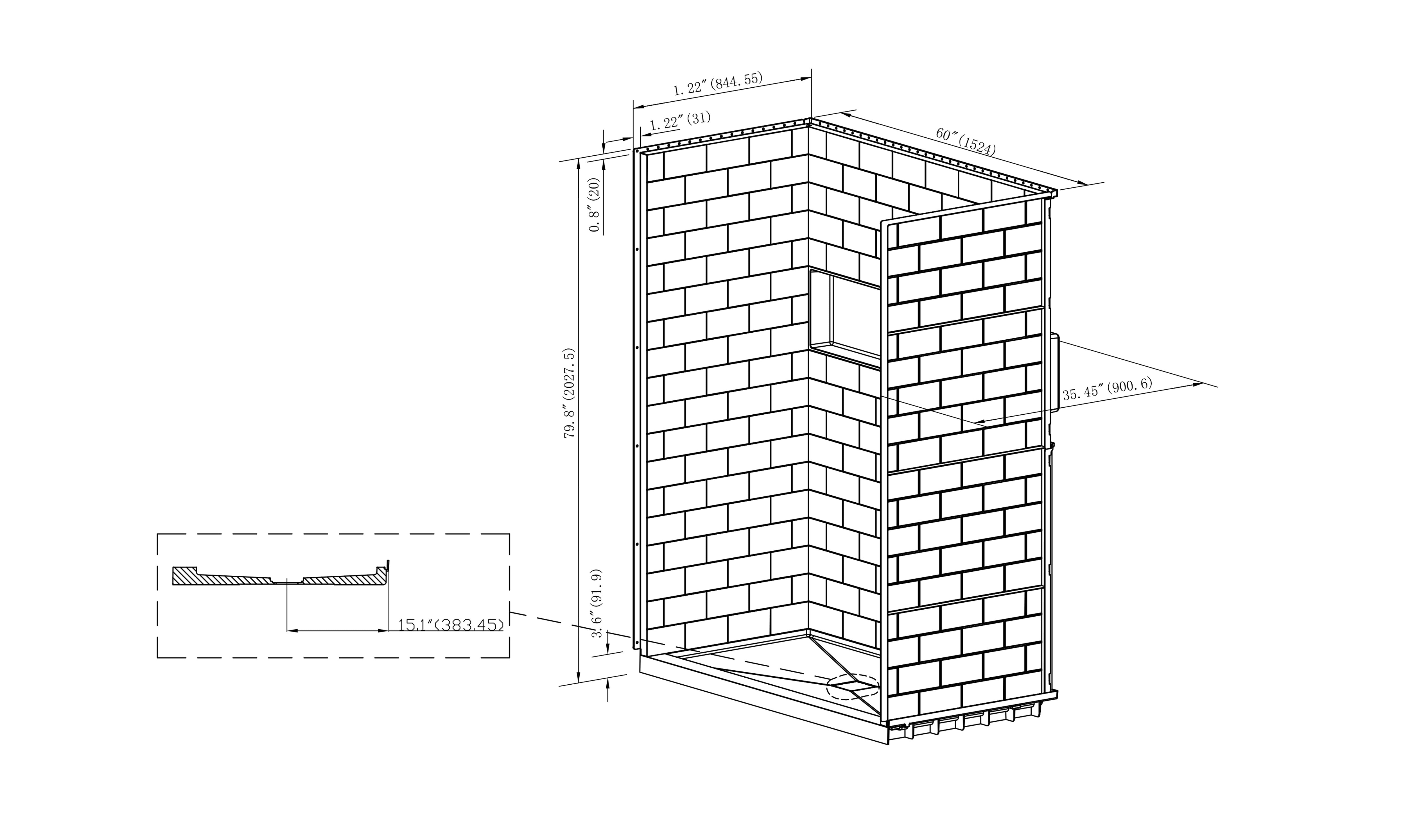 Vanity Art Kenric 60" 4-Piece Direct-to-Stud Alcove Shower Wall Kit wi