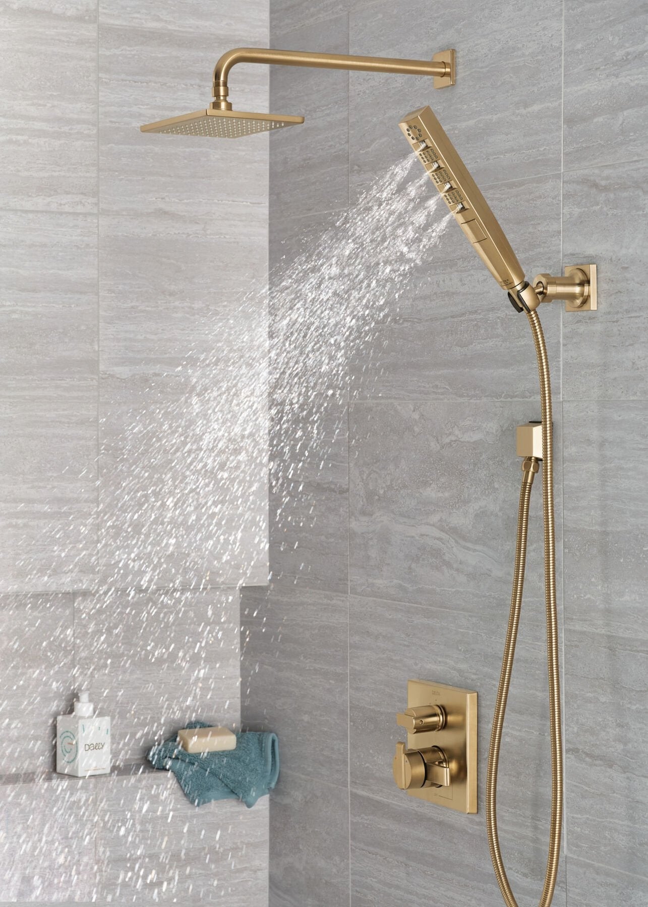 Delta Universal Showering Components: Single Setting Overhead Showerhe