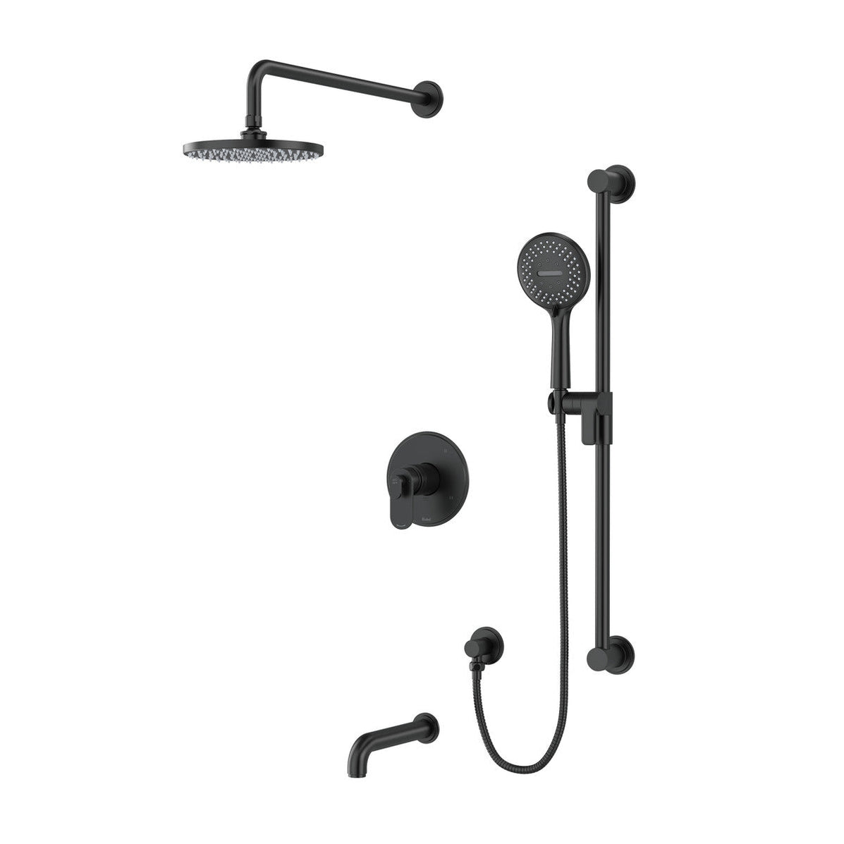 Riobel Arca 3-Way Shower System: Hand Shower Rail, Shower Head and Tub