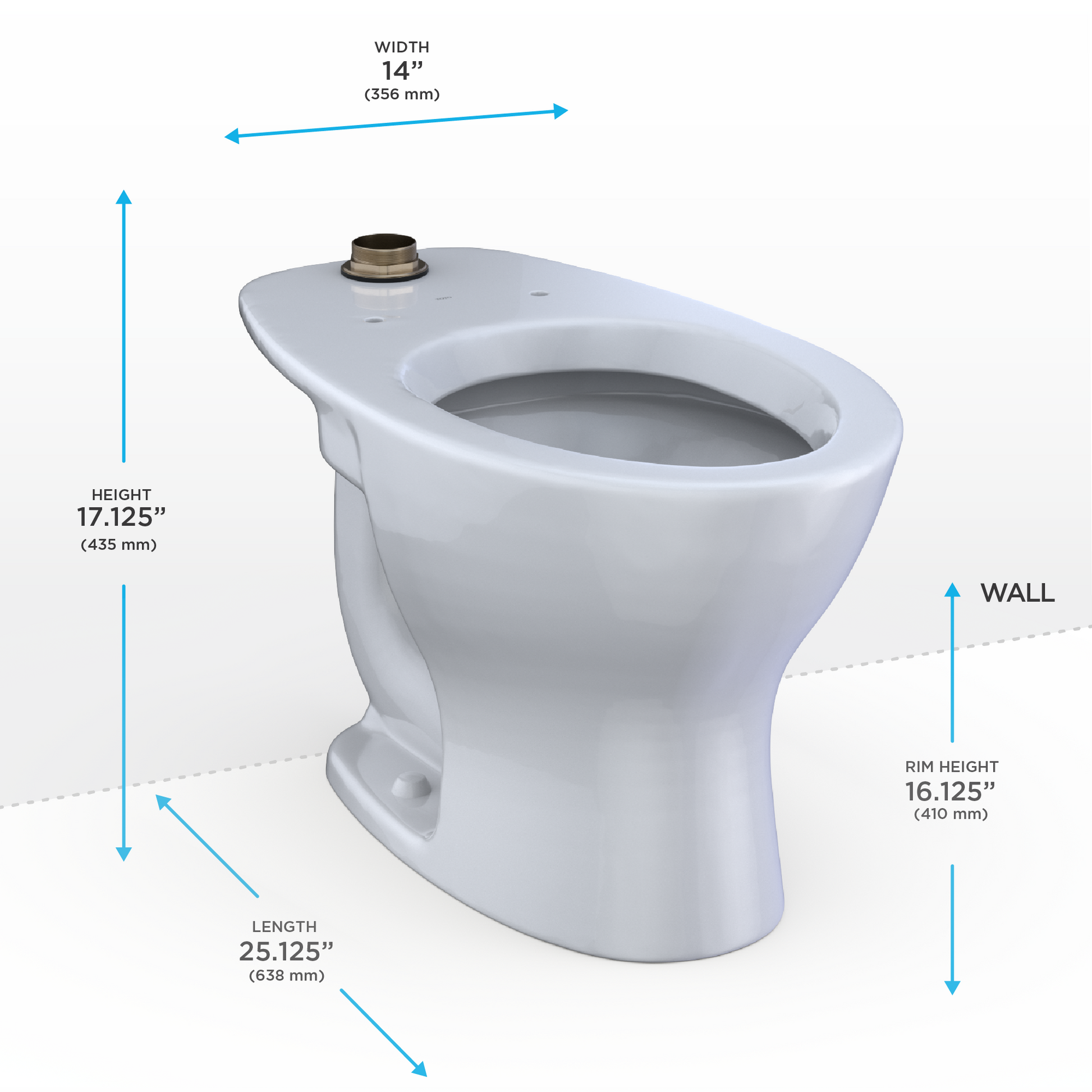 Toto Tornado Flush Commercial Flushometer Floor Mounted Universal Heig